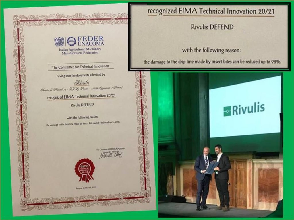 Rivulis Defend won the innovation award on EIMA 2021 | Rivulis
