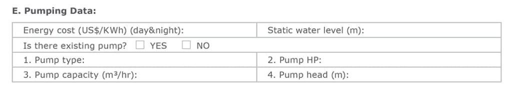 Hydraulic Design - Completing The Questionnaire – Pumping Data ...