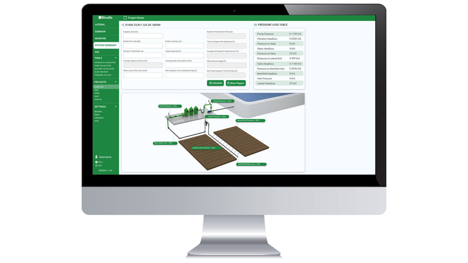 Irrigation design: the Rivulis in-field Hydraulic Tool
