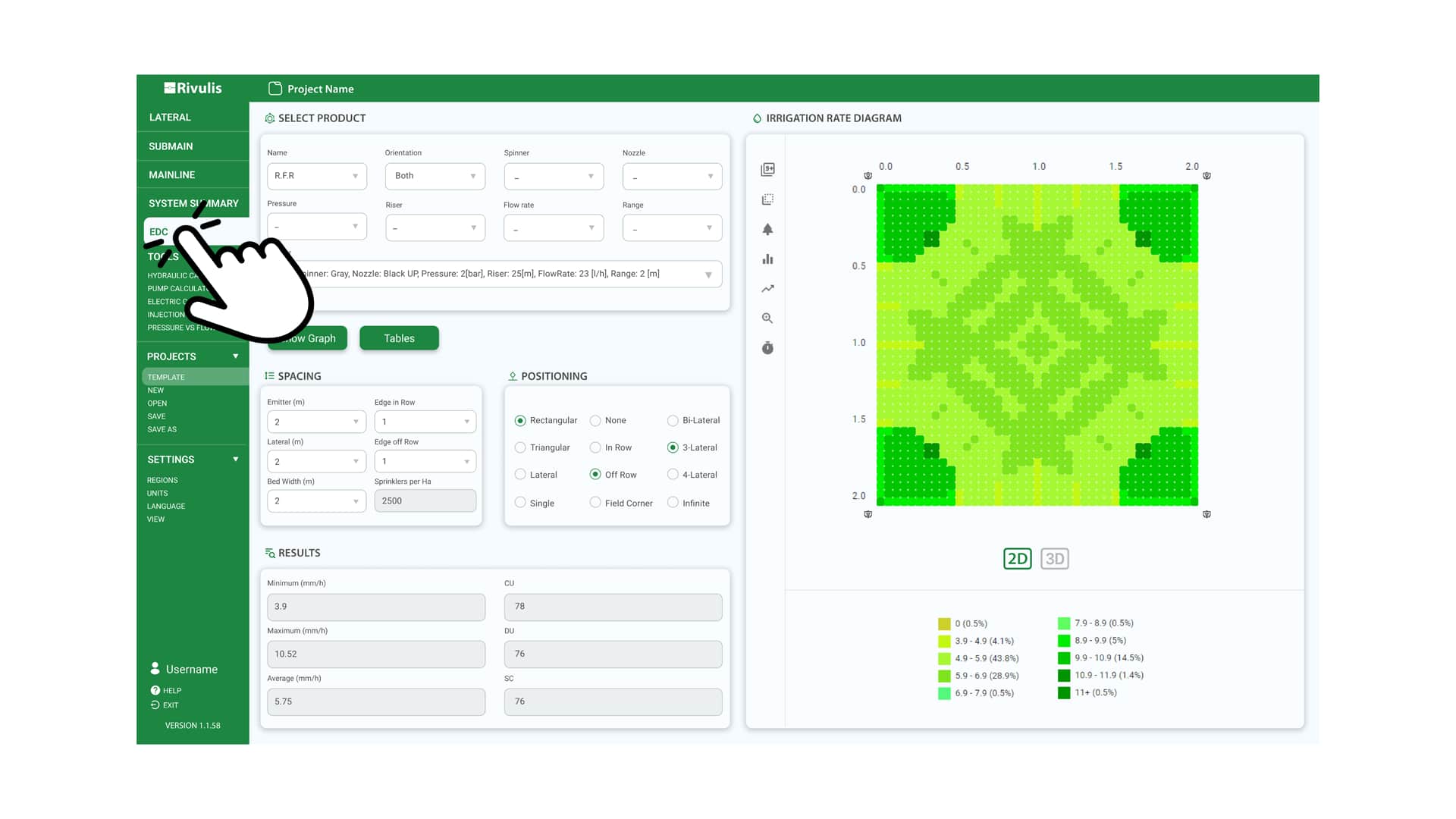 Irrigation design: the Rivulis in-field Hydraulic Tool
